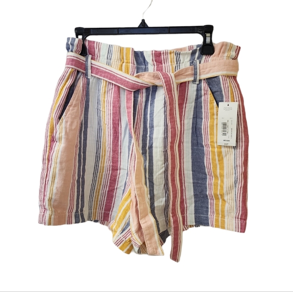 a.n.a | Shorts | Ana Striped Linen Blend Paperbag Shorts | Poshmark